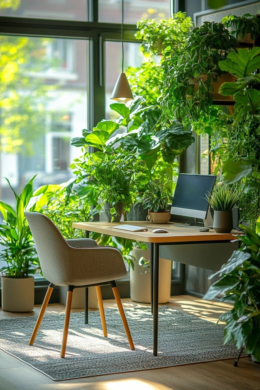 29 Small Office With Plants for Adding Freshness and Style - DeskHive