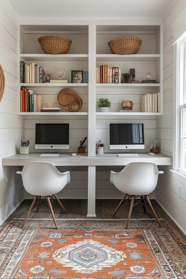 29 Shared Home Office Ideas to Balance Comfort and Function in a Shared ...