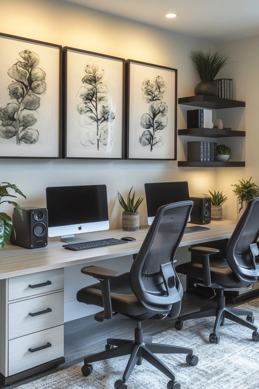 29 Shared Home Office Ideas to Balance Comfort and Function in a Shared ...