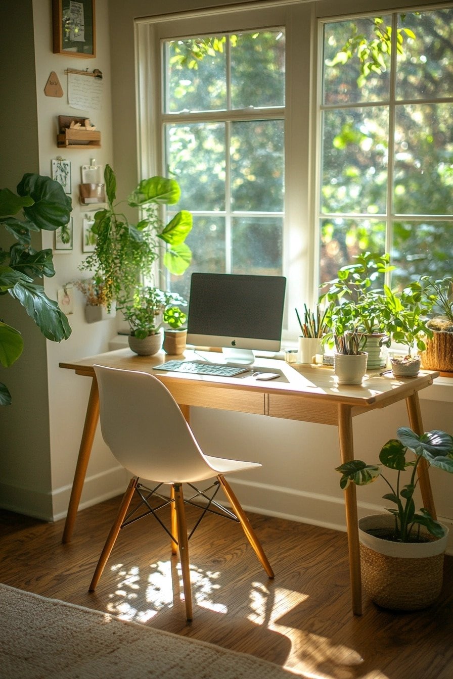 29 Small Office With Plants for Adding Freshness and Style - DeskHive