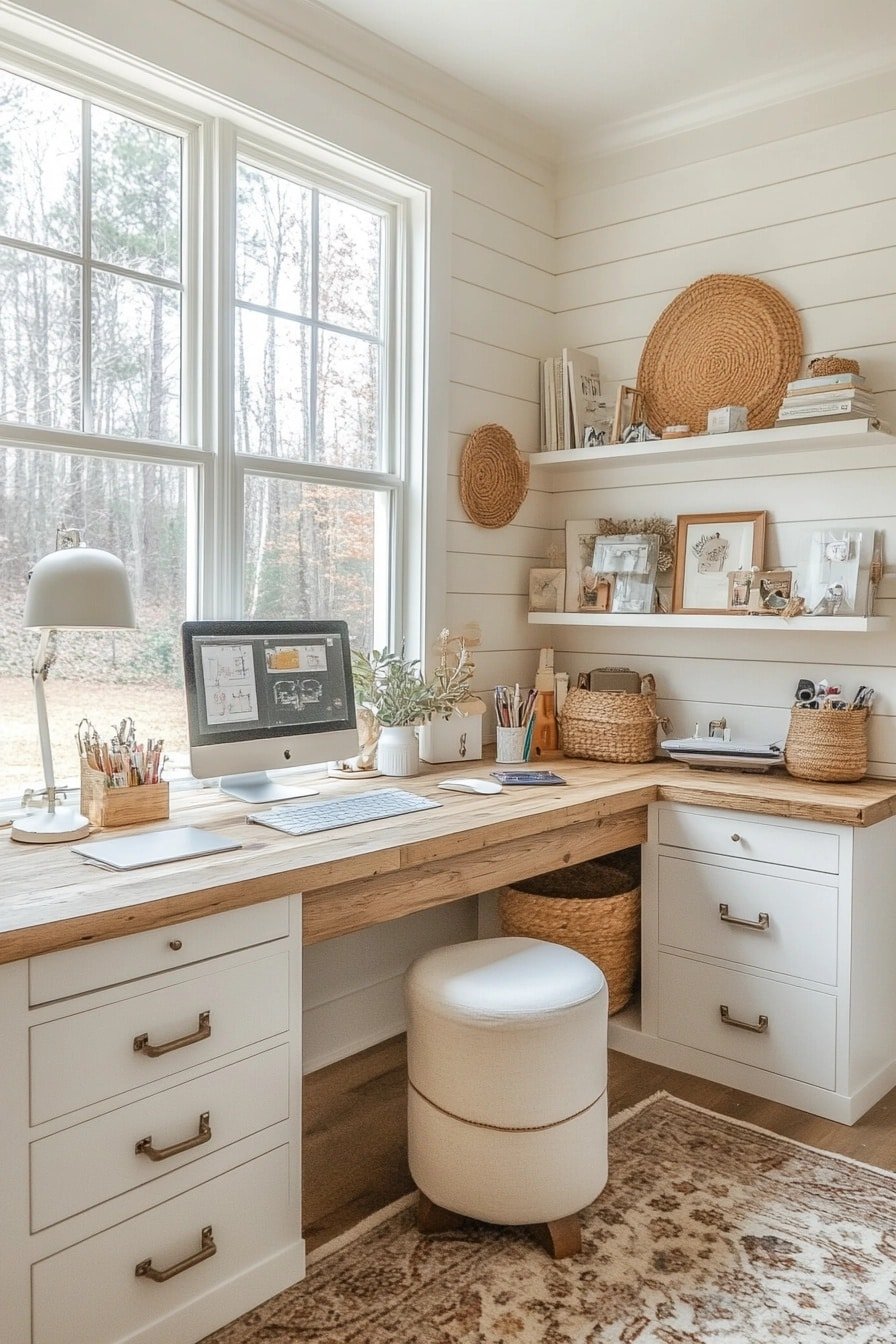 29 White And Wood Office Decor Ideas for a Chic and Minimalist ...