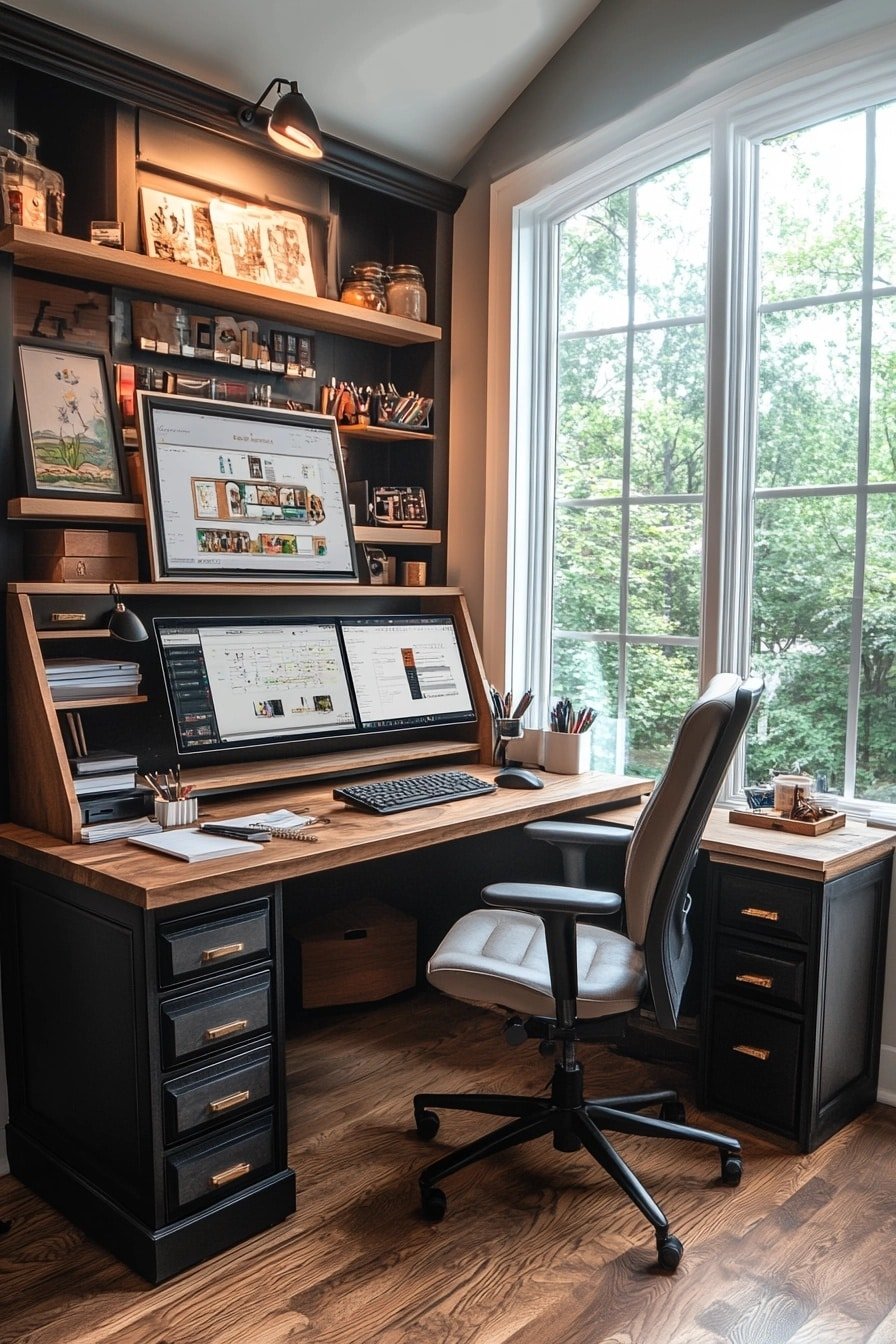 29 Home Office Layouts for Balancing Work and Comfort in Your Home ...