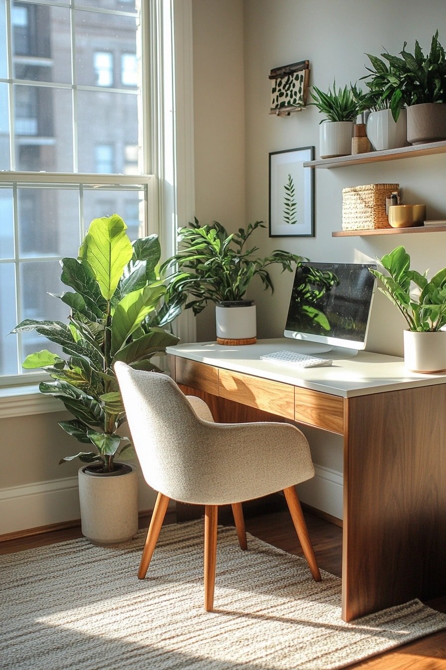 29 Small Office With Plants for Adding Freshness and Style - DeskHive