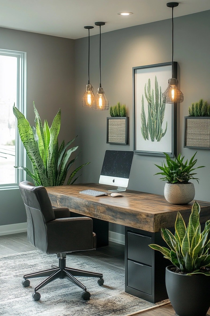 29 Small Office With Plants for Adding Freshness and Style - DeskHive