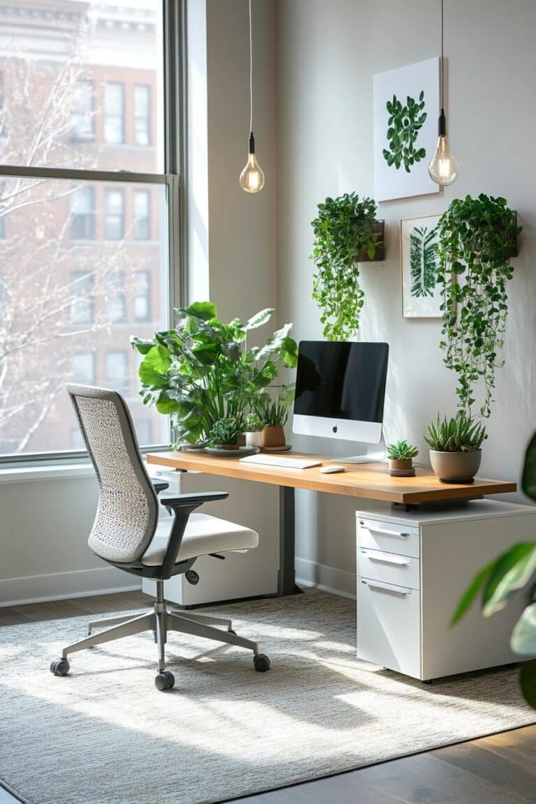 29 Small Office With Plants for Adding Freshness and Style - DeskHive